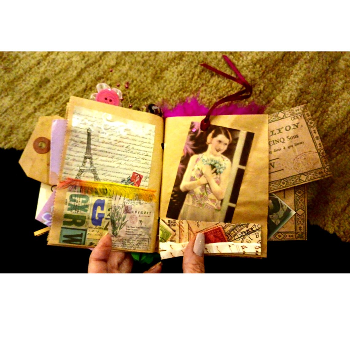Blank Paper Bag Mini Junk Journals Inserts With Rusted Pronged ...
