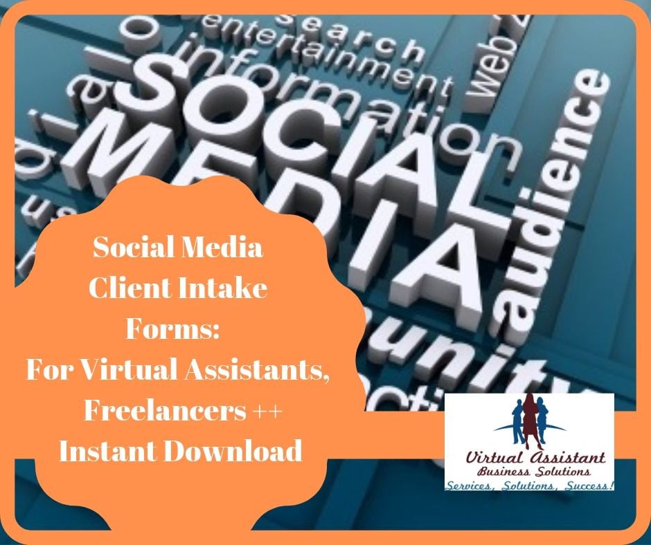 Social Media Client Intake Forms Template Branding Virtual Assistants ...
