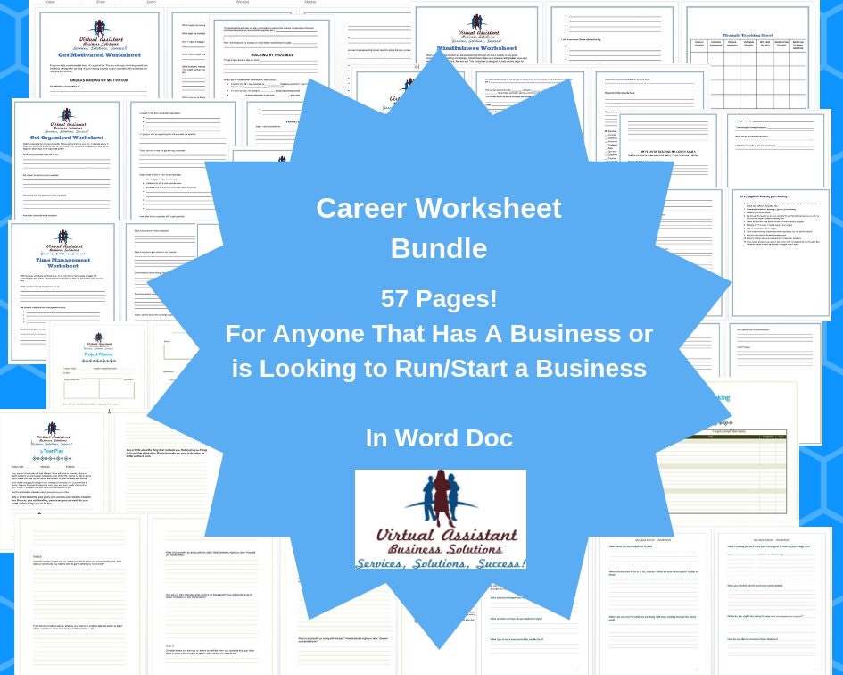 Virtual Assistant, Career Worksheet 57 Page Bundle Worksheets Templates ...