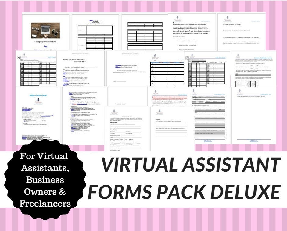 Virtual Assistant Forms Package: Client Intake, Confidentiality ...