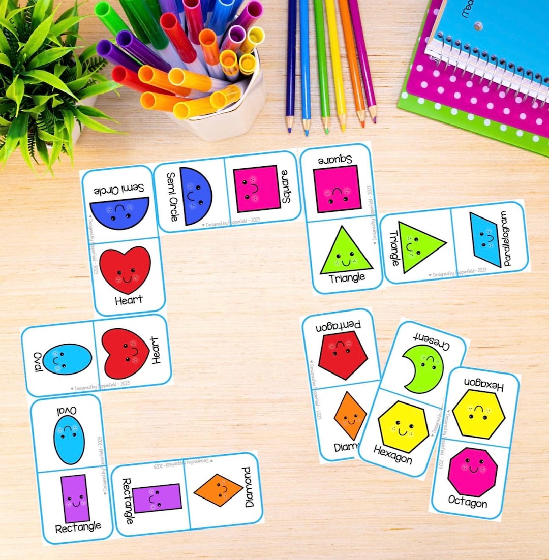 Geometry/shapes Dominoes - Etsy
