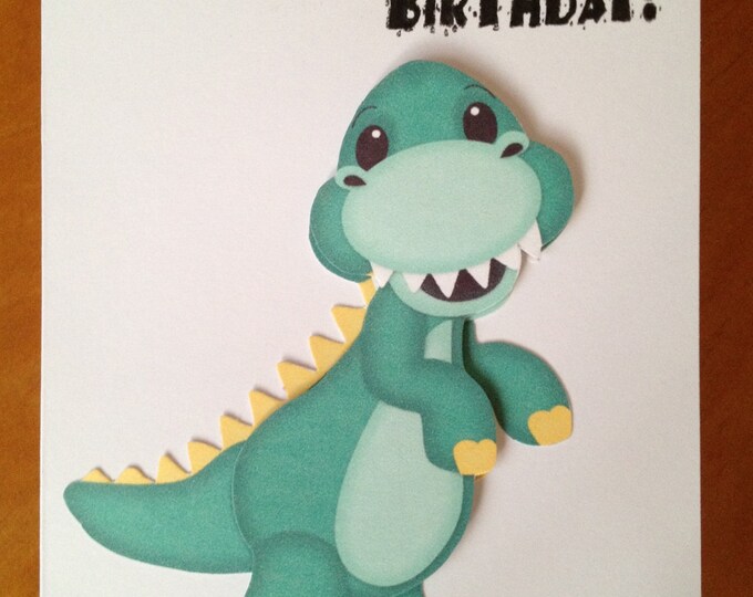 Dinosaur 3rd Birthday Card - Etsy