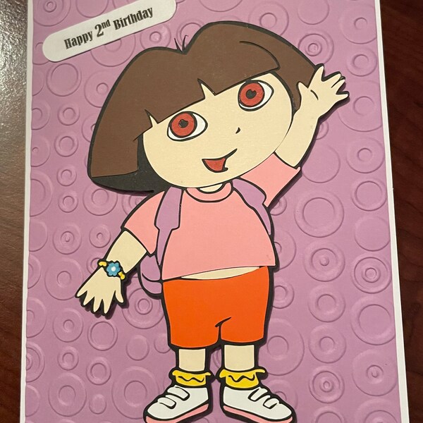 Dora Birthday Card - Etsy