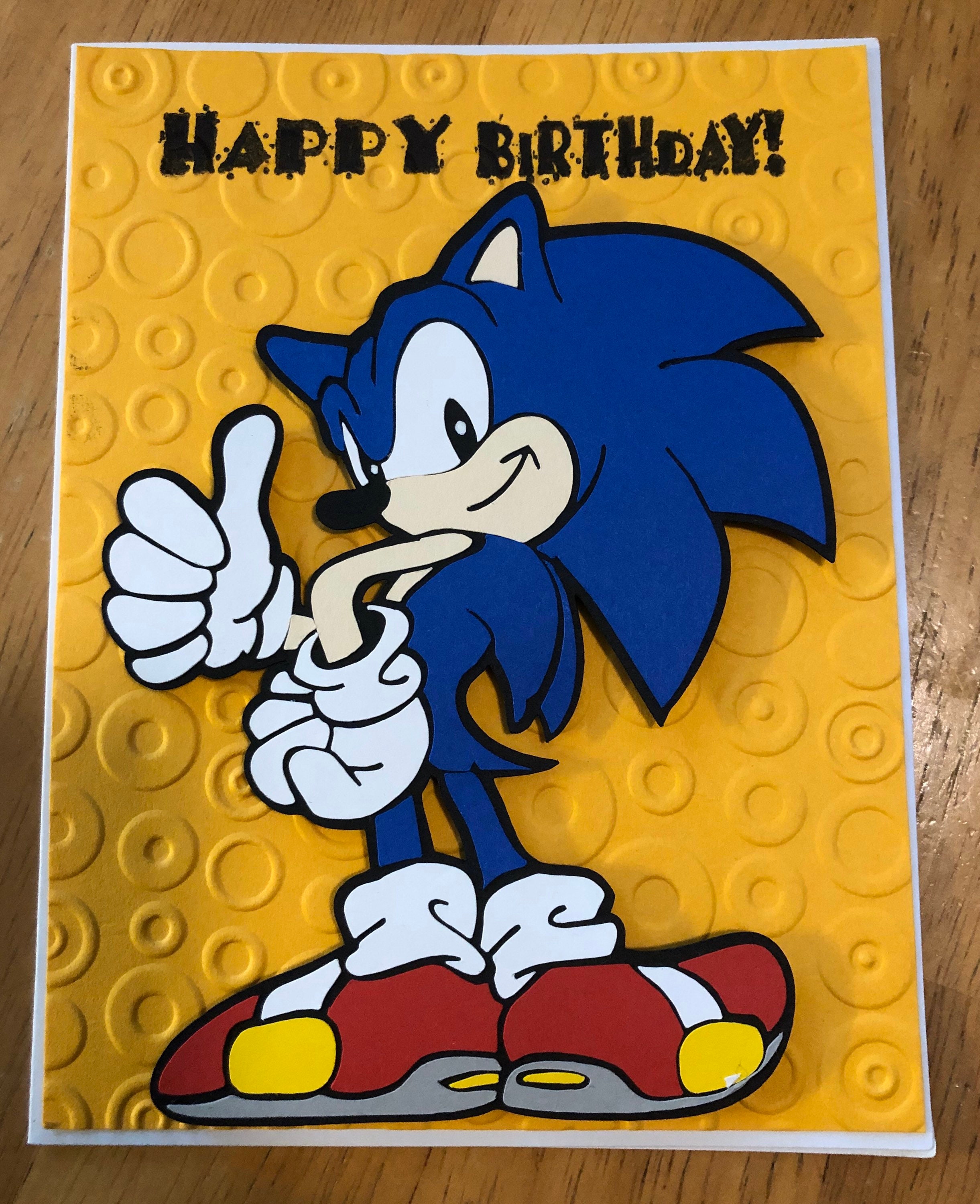 Sonic Birthday Card - Etsy
