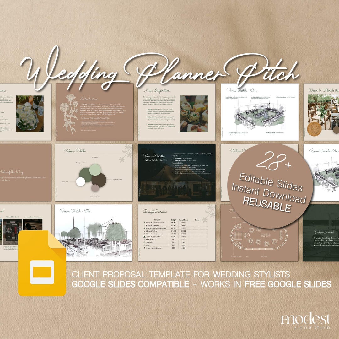 Wedding Presentation Template – Boho Wedding Planner Pitch Deck ...