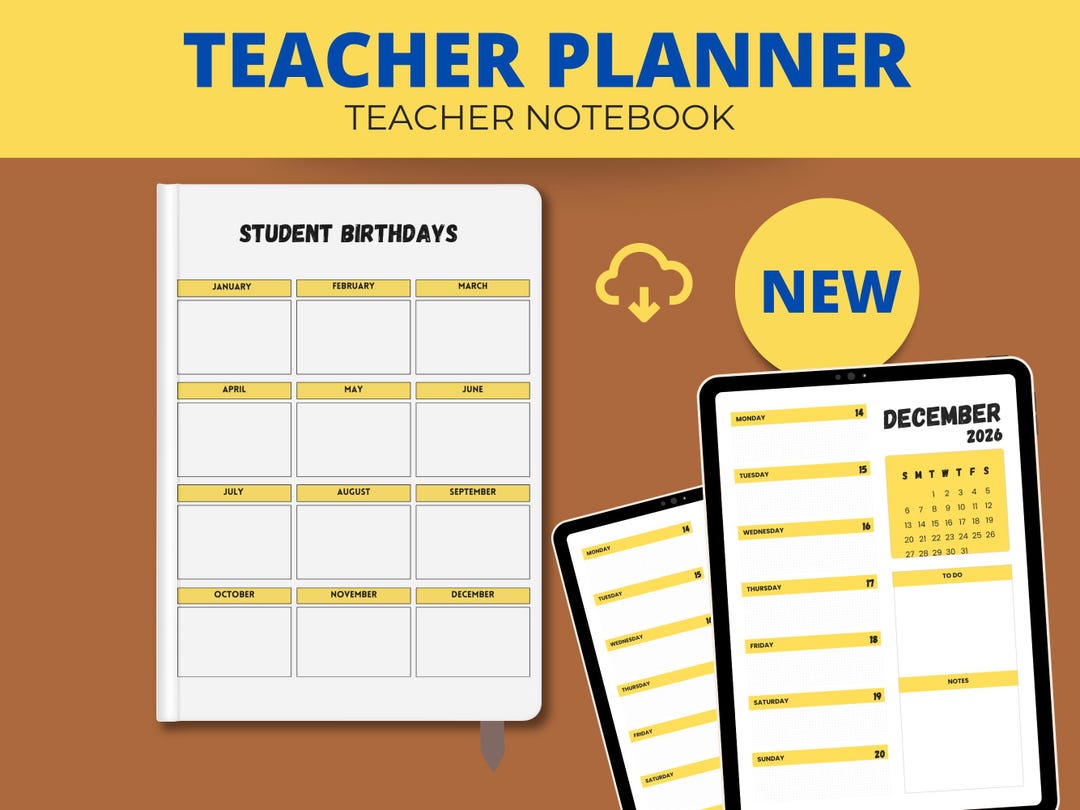2026 Teacher Planner PDF | Editable Monthly & Weekly Planner | Digital ...