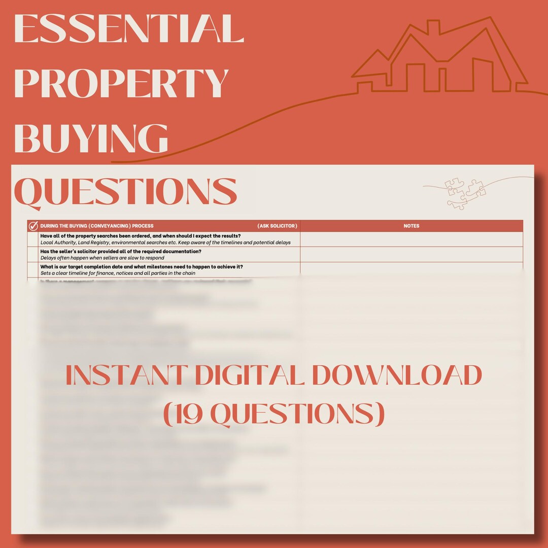 Home Buying Questions Checklist: 19 Essential Questions UK (digital ...