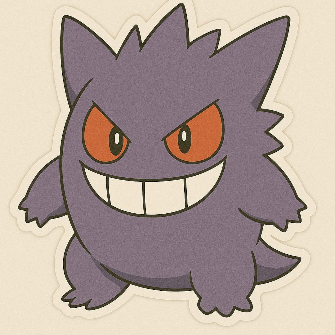 Gengar Ghost Pokémon Sticker – Cute Anime Vinyl Decal - Etsy