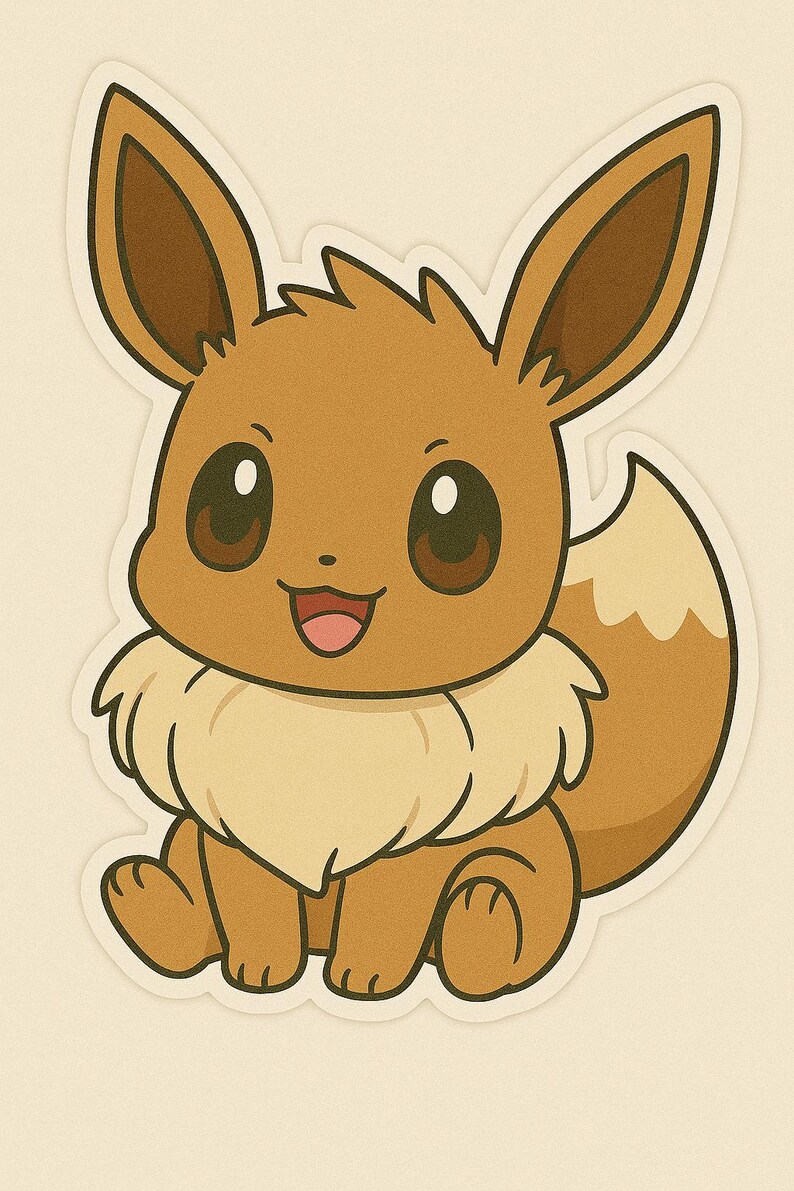 Chibi Eevee Sticker – Cute Pokémon Vinyl Decal - Etsy