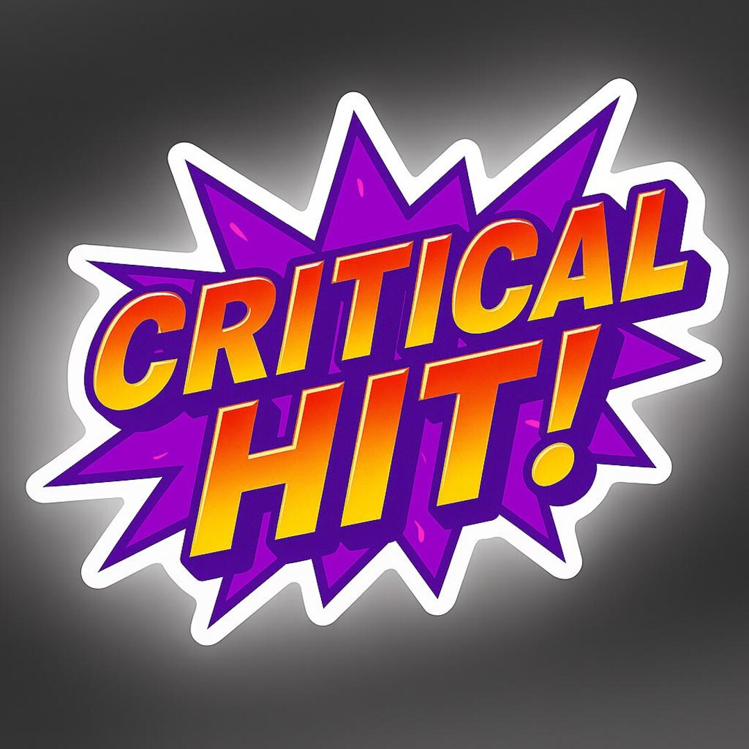 CRITICAL HIT! Sticker – Retro Gaming Anime Vinyl Decal - Etsy