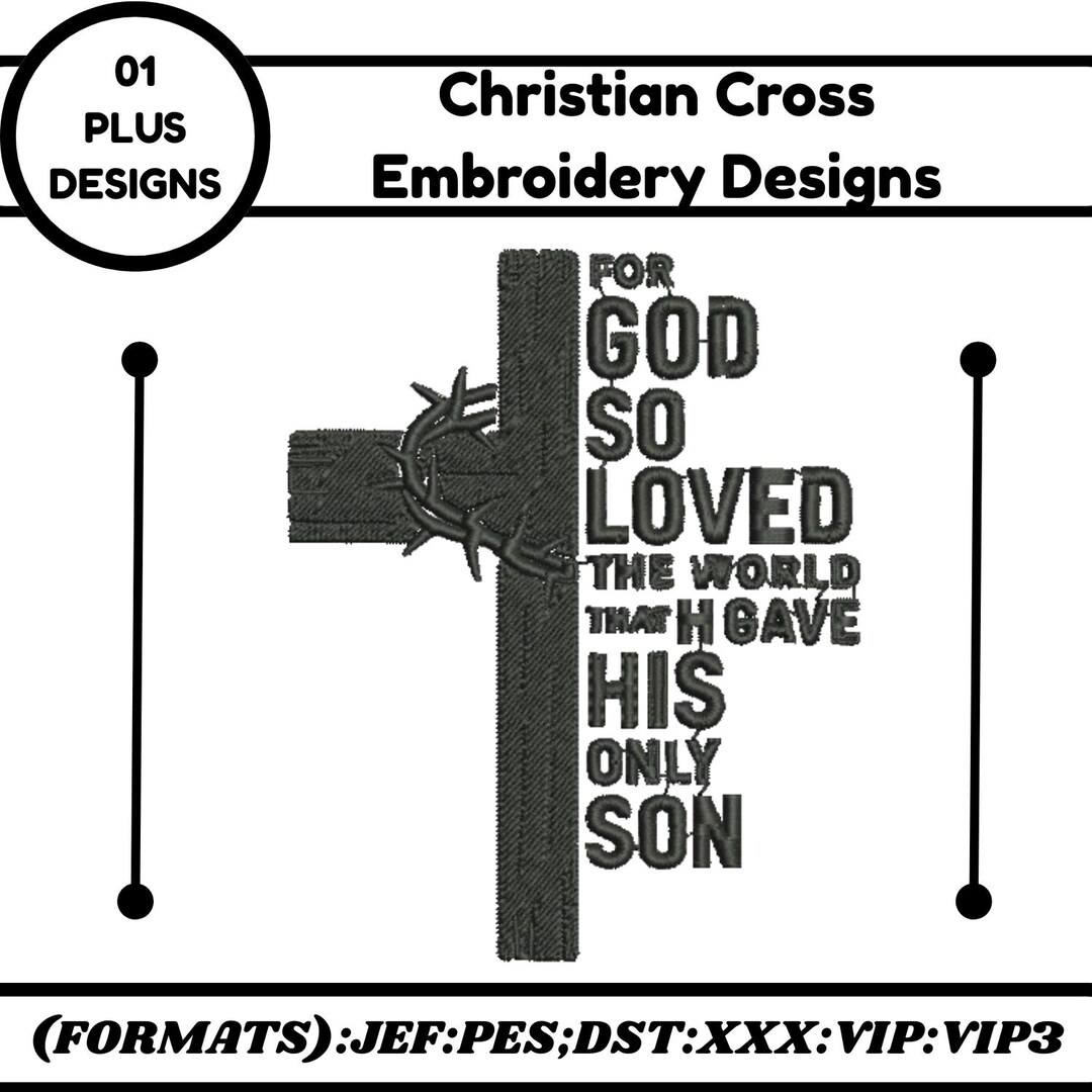 Christian Cross Machine Embroidery Design Christian Religious Cross ...