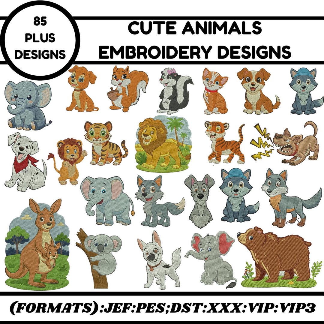 Cute Baby Animal Machine Embroidery Designs Farm Animal Embroidery ...