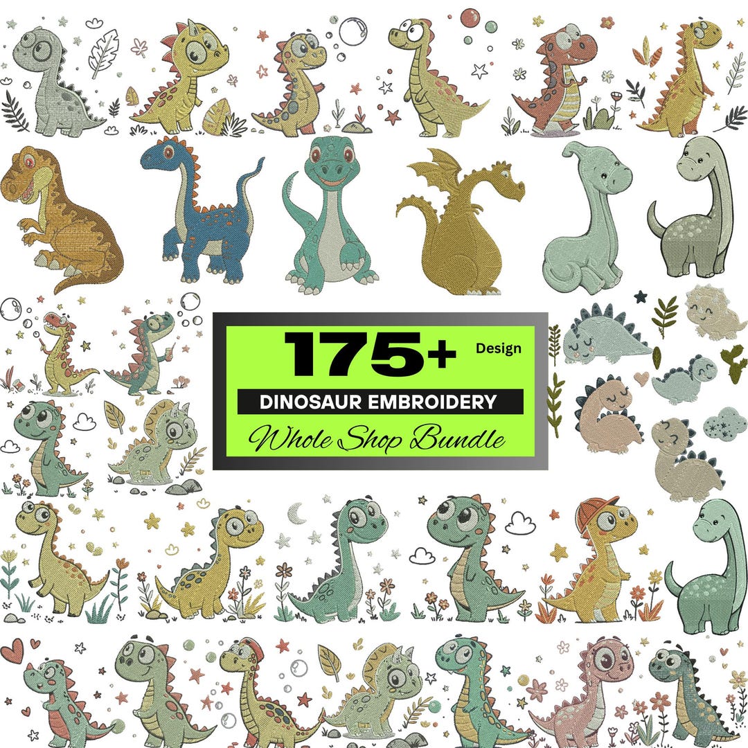 Baby Dinosaur Machine Embroidery Designs T-rex Embroidery Dino ...