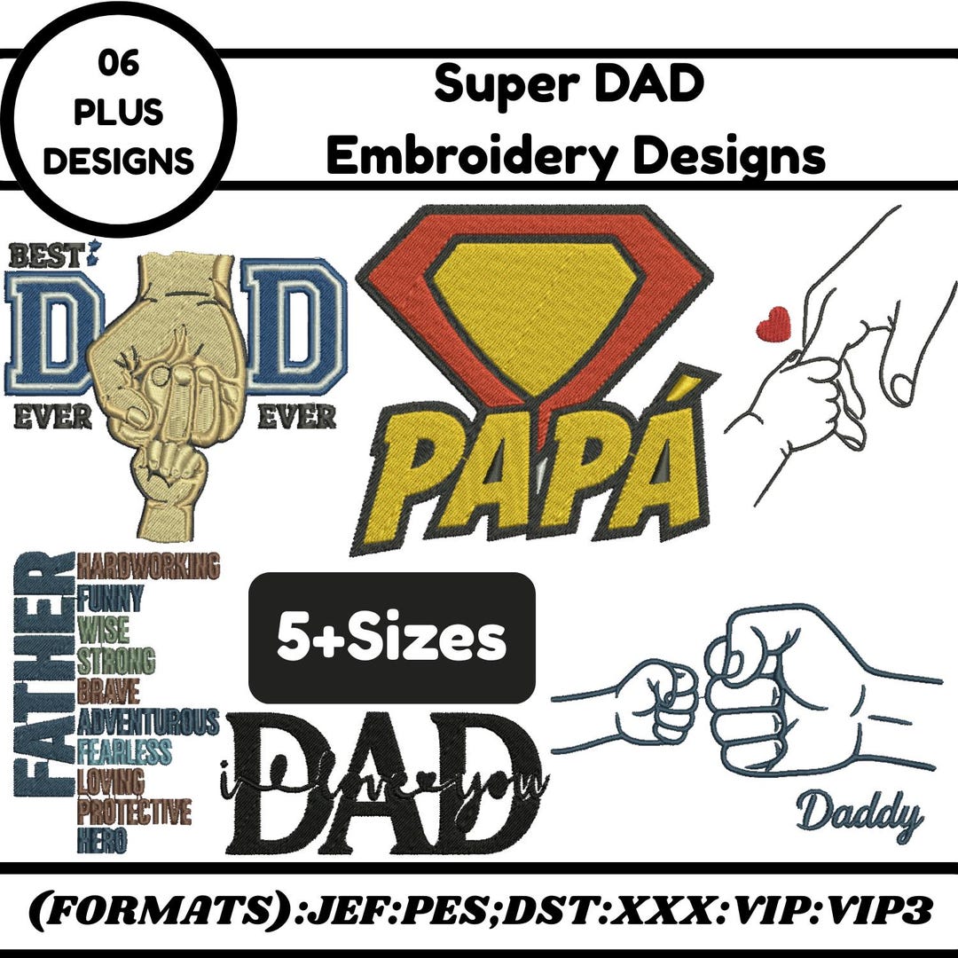 Father's Day Machine Embroidery Designs Dad Fist Bump Embroidery Best ...