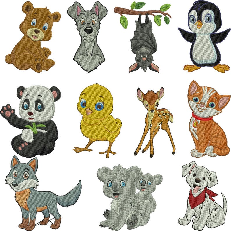 Cute Baby Animal Machine Embroidery Designs Farm Animal Embroidery ...