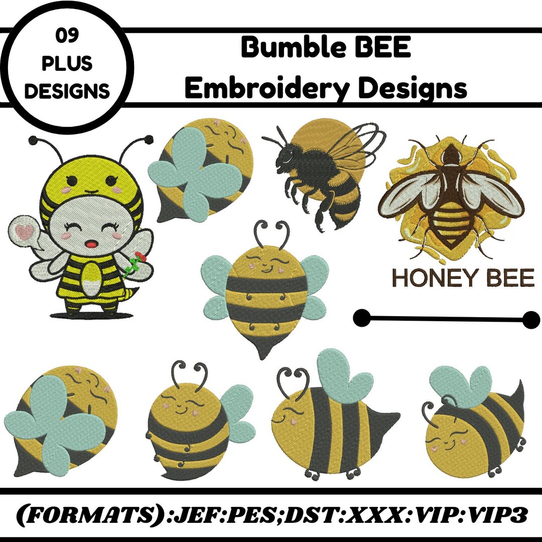 Bumble Bee Machine Embroidery Designs Honey Bee Embroidery Bee ...