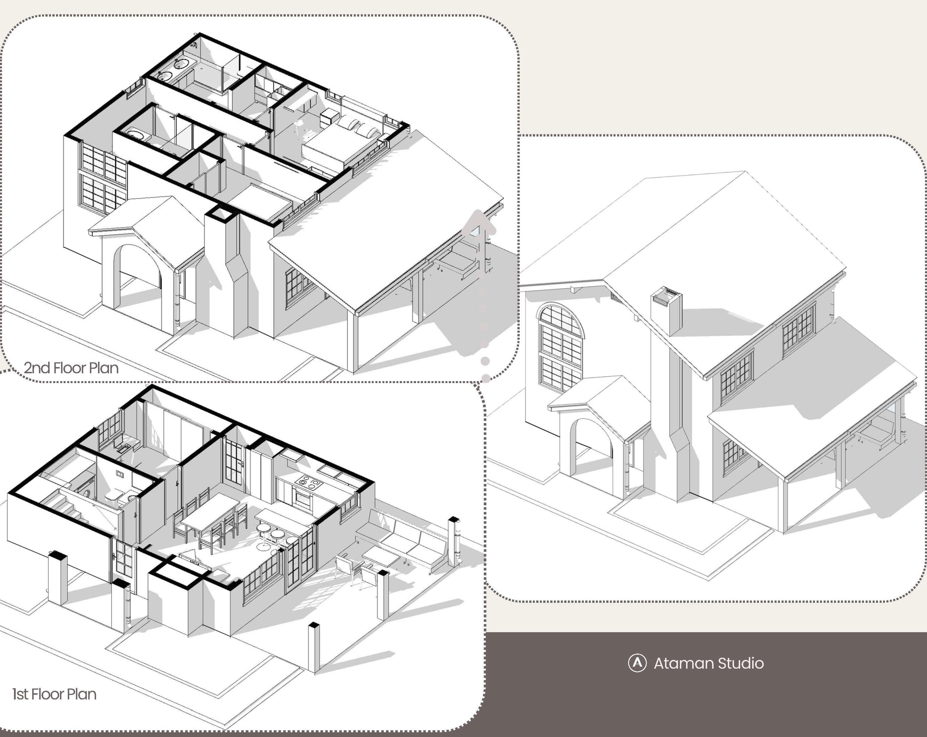 1200 Sq Ft ADU House Plan – 2BD/3BA + Office | Garage Conversion ...