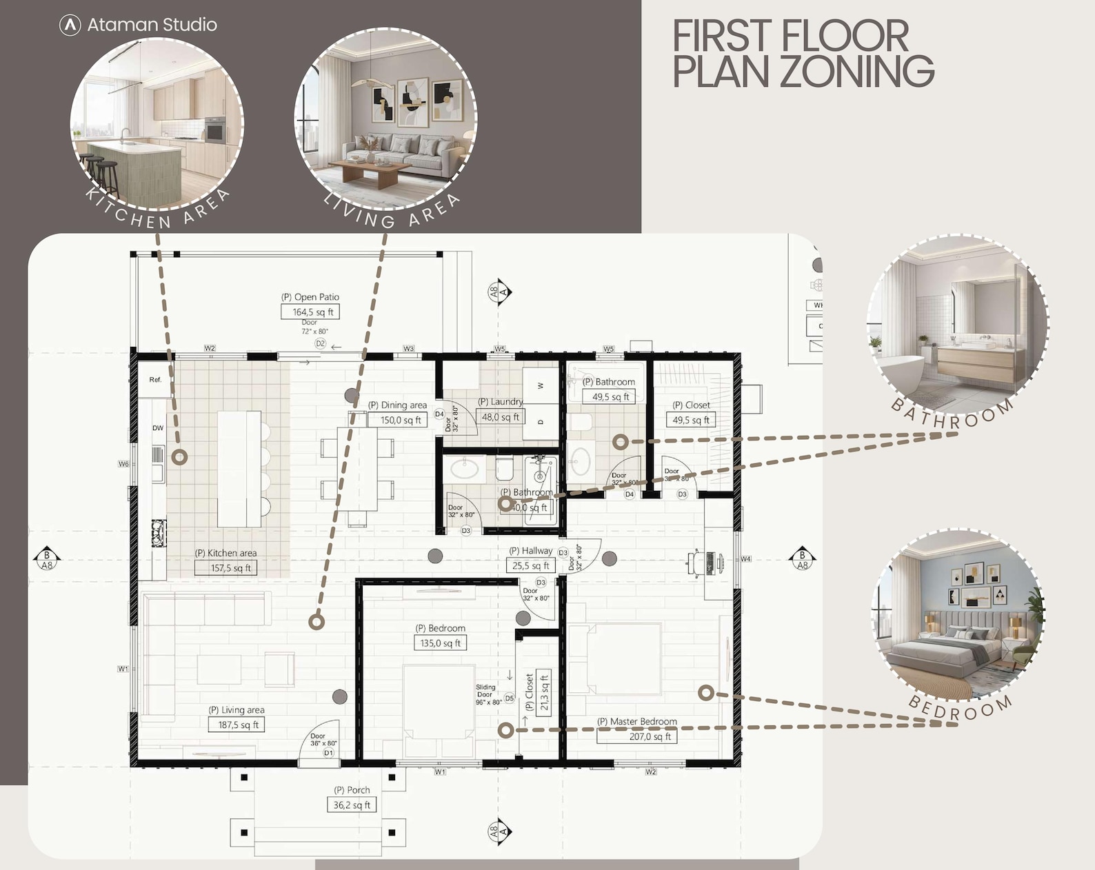 1200 Sq Ft Small House Plan – 2 Bedroom 2 Bath Modern Home Layout (42 ...