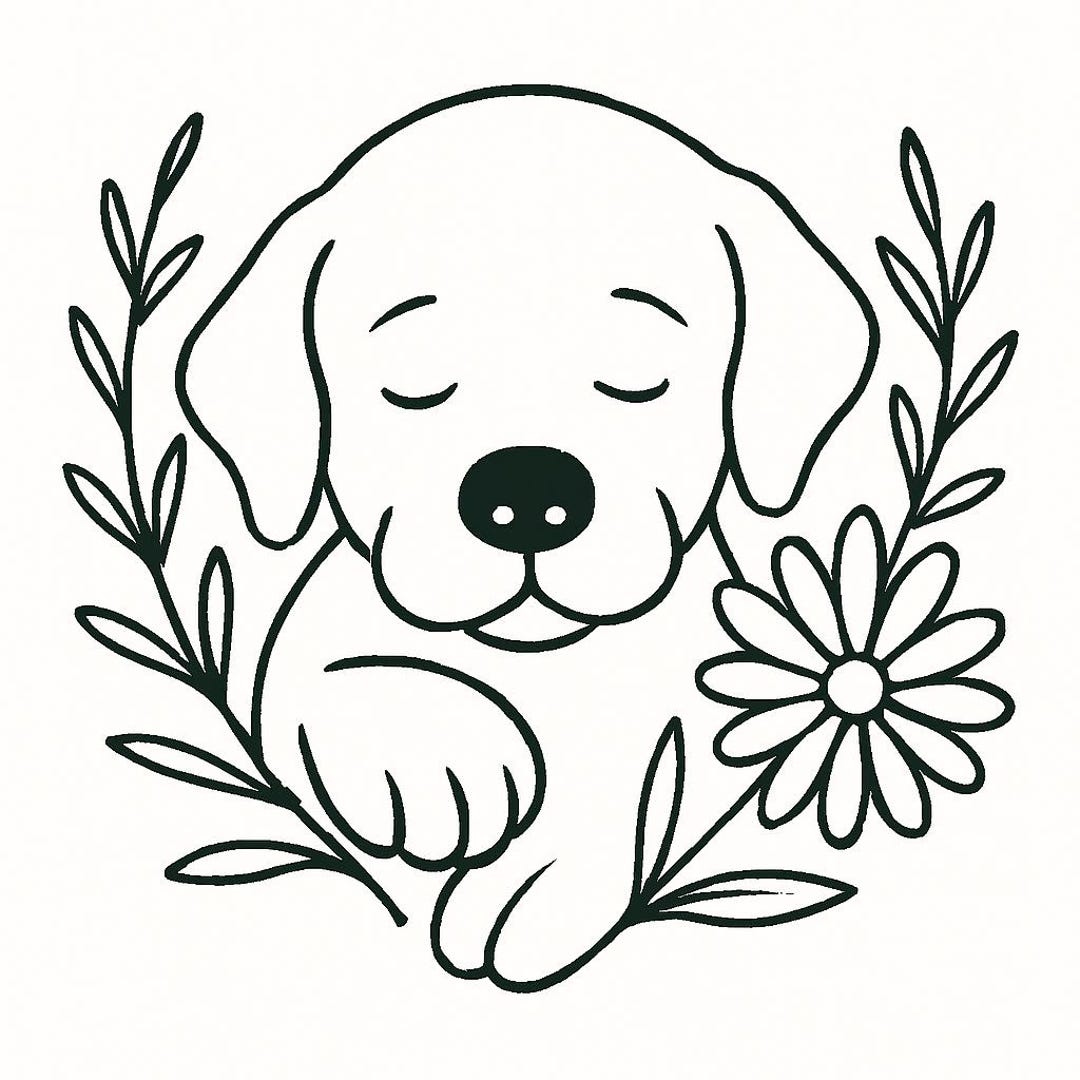 Pawsitively Adorable Puppy Line Art Bundle - Digital Download ...