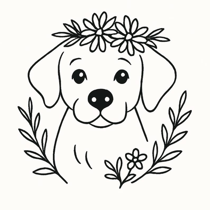 Pawsitively Adorable Puppy Line Art Bundle - Digital Download ...