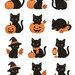 Halloween Cat Clipart Bundle – Pumpkin Patch Kittens – 12 PNG ...