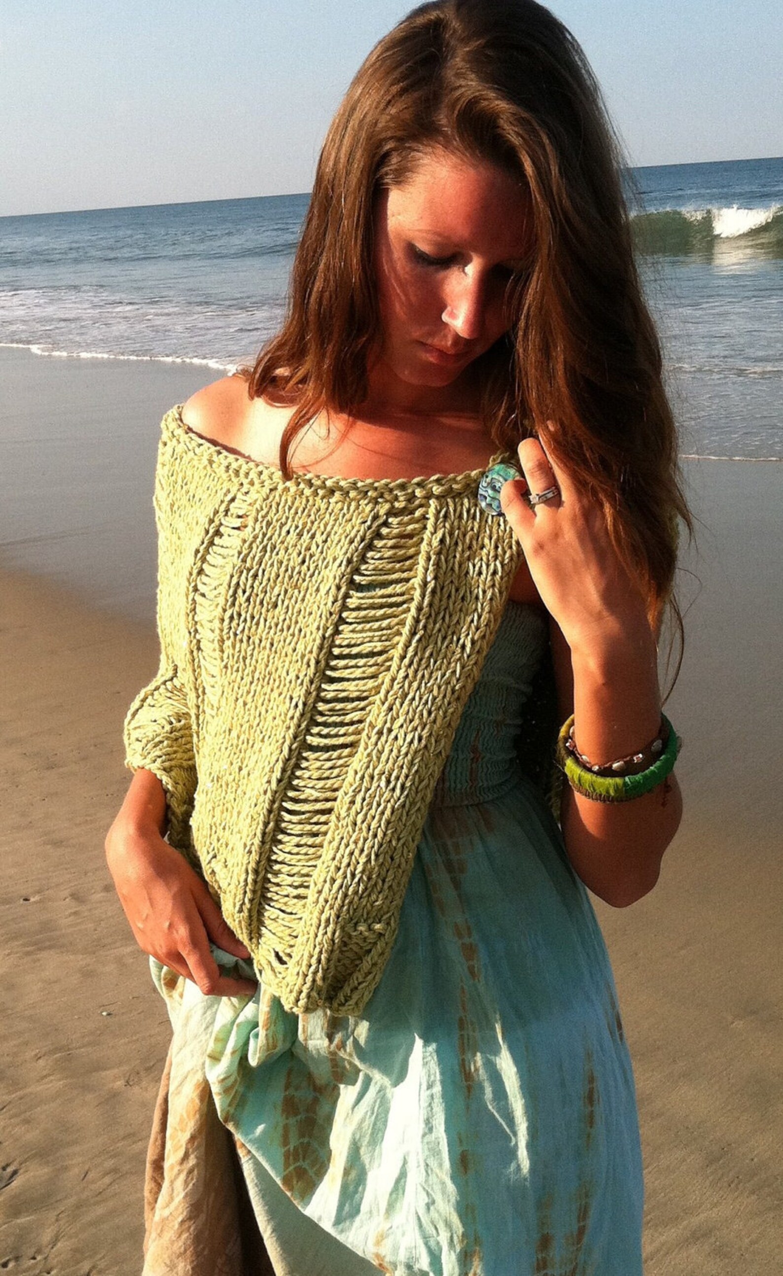 Knitting Pattern,knit Shoulder Wrap,women,easy to Knit,swim Cover Up ...