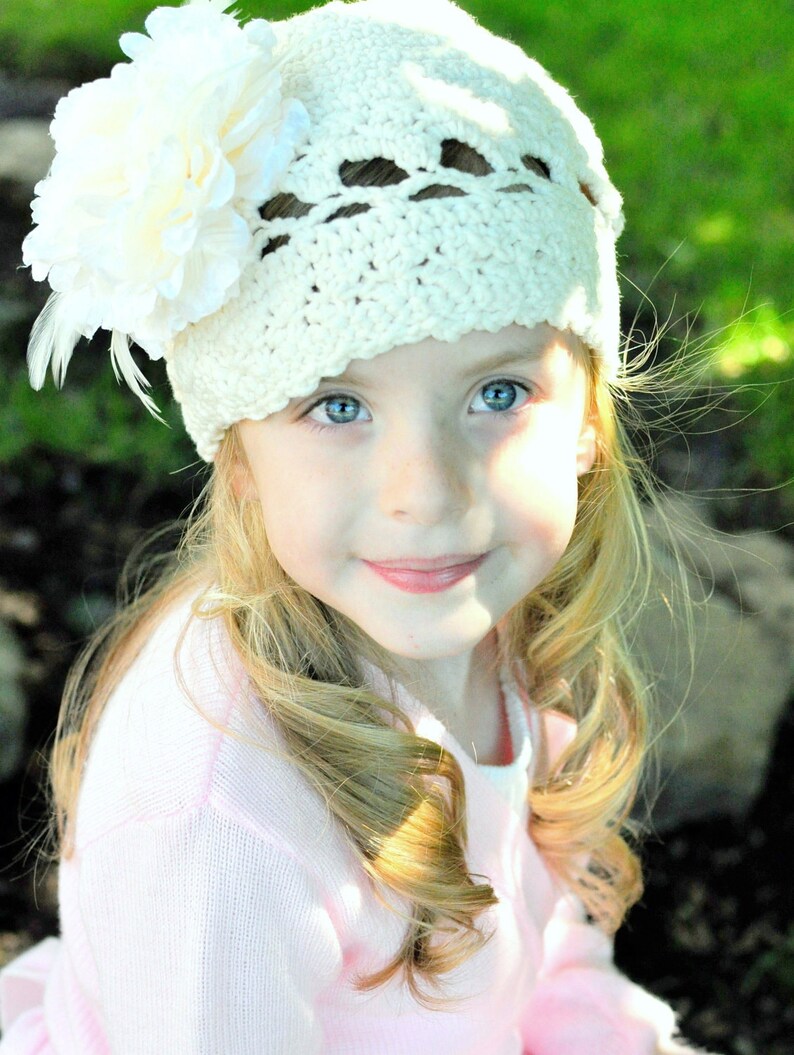 CROCHET PATTERN Girls Crochet Hat,girls,girls Crochet Beanie,ivory ...