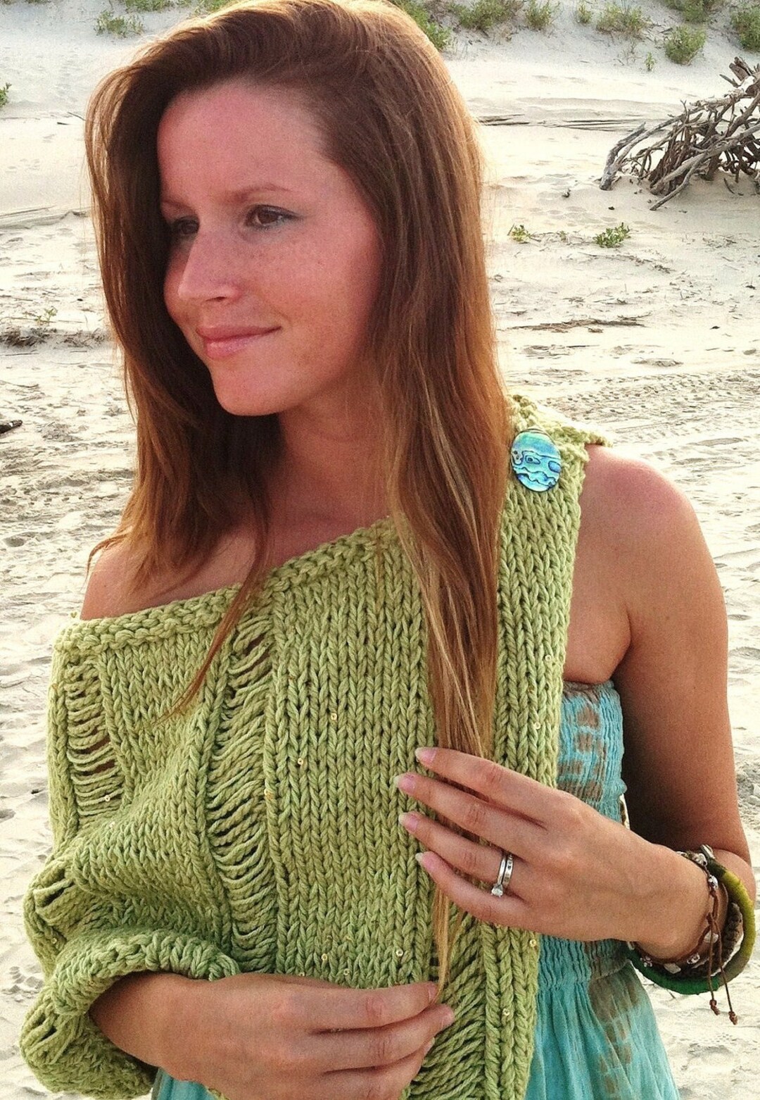 Knitting Pattern,knit Shoulder Wrap,women,easy to Knit,swim Cover Up ...