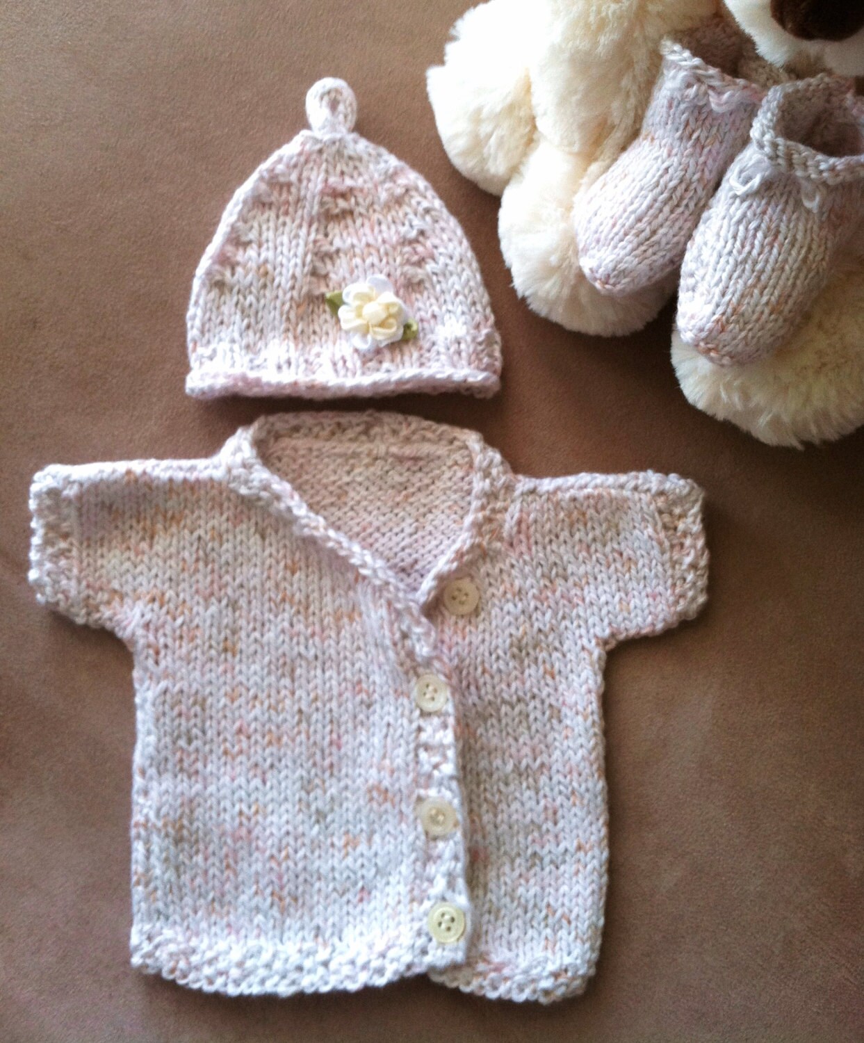 Knitting Pattern Preemie Layette,preemie Cross Over Cardigan,easy to ...