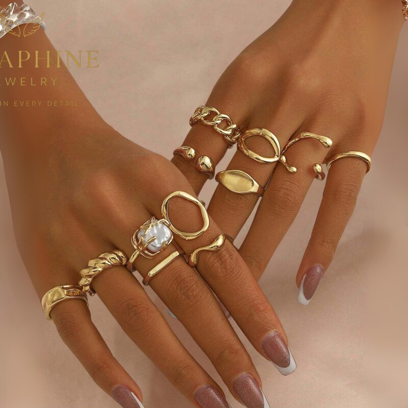 Chunky Gold Rings - Etsy