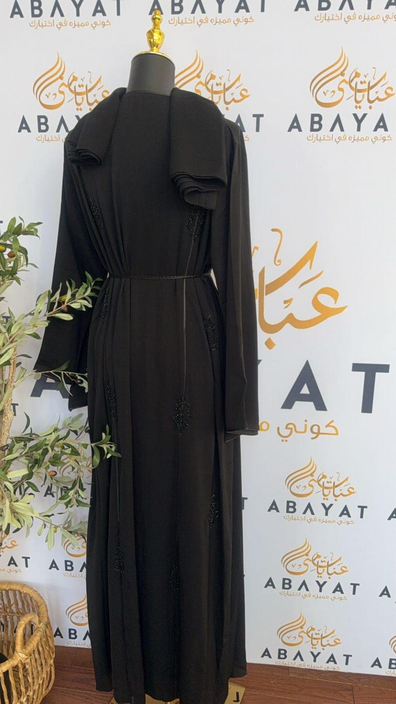 Black Nada Fabric Abaya - Etsy