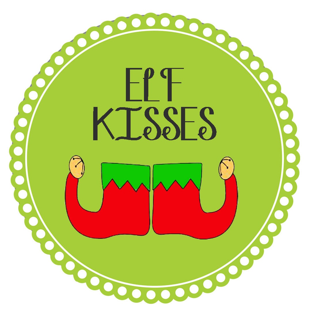 INSTANT DOWNLOAD: ELF Kisses Christmas Tags - Printable - 3" Circle ...