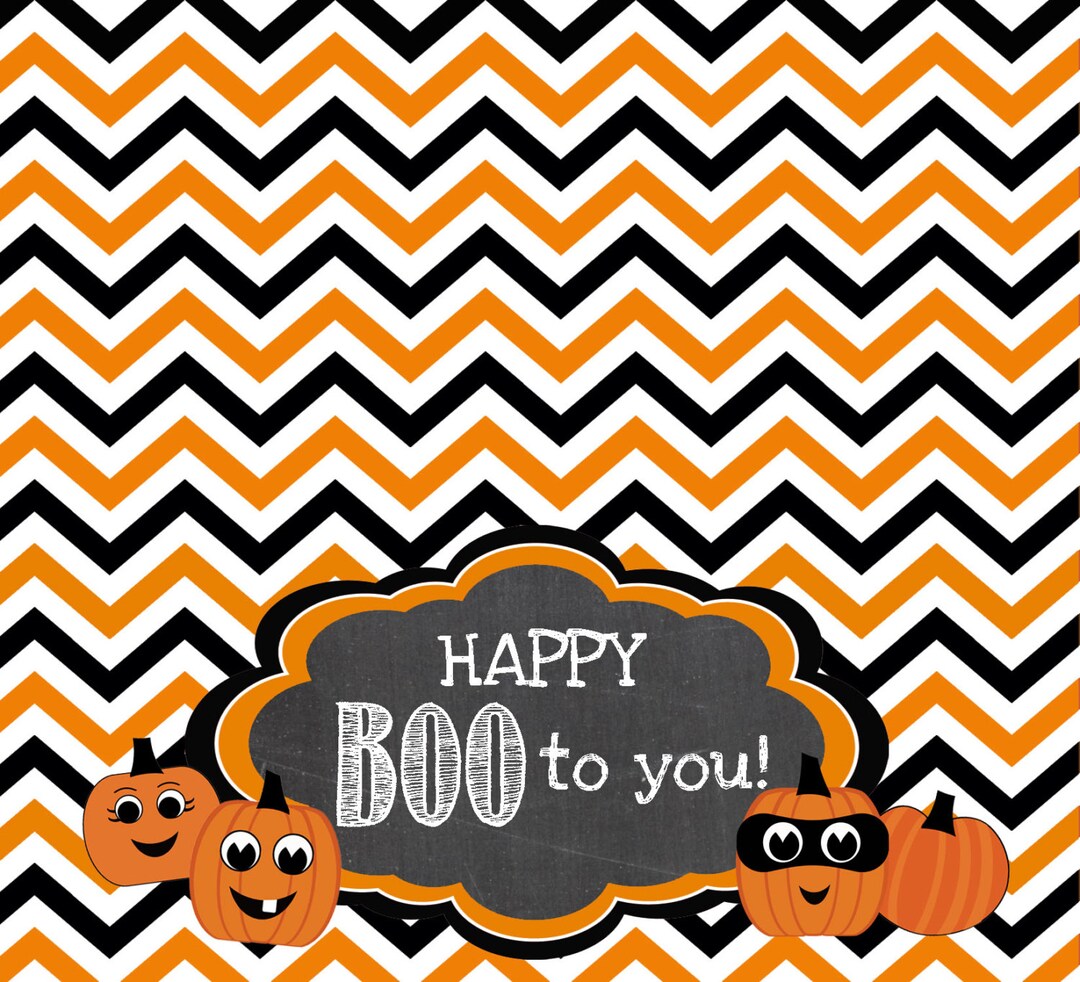 INSTANT DOWNLOAD Chalkboard Halloween Favor Bag Topper "happy BOO to ...