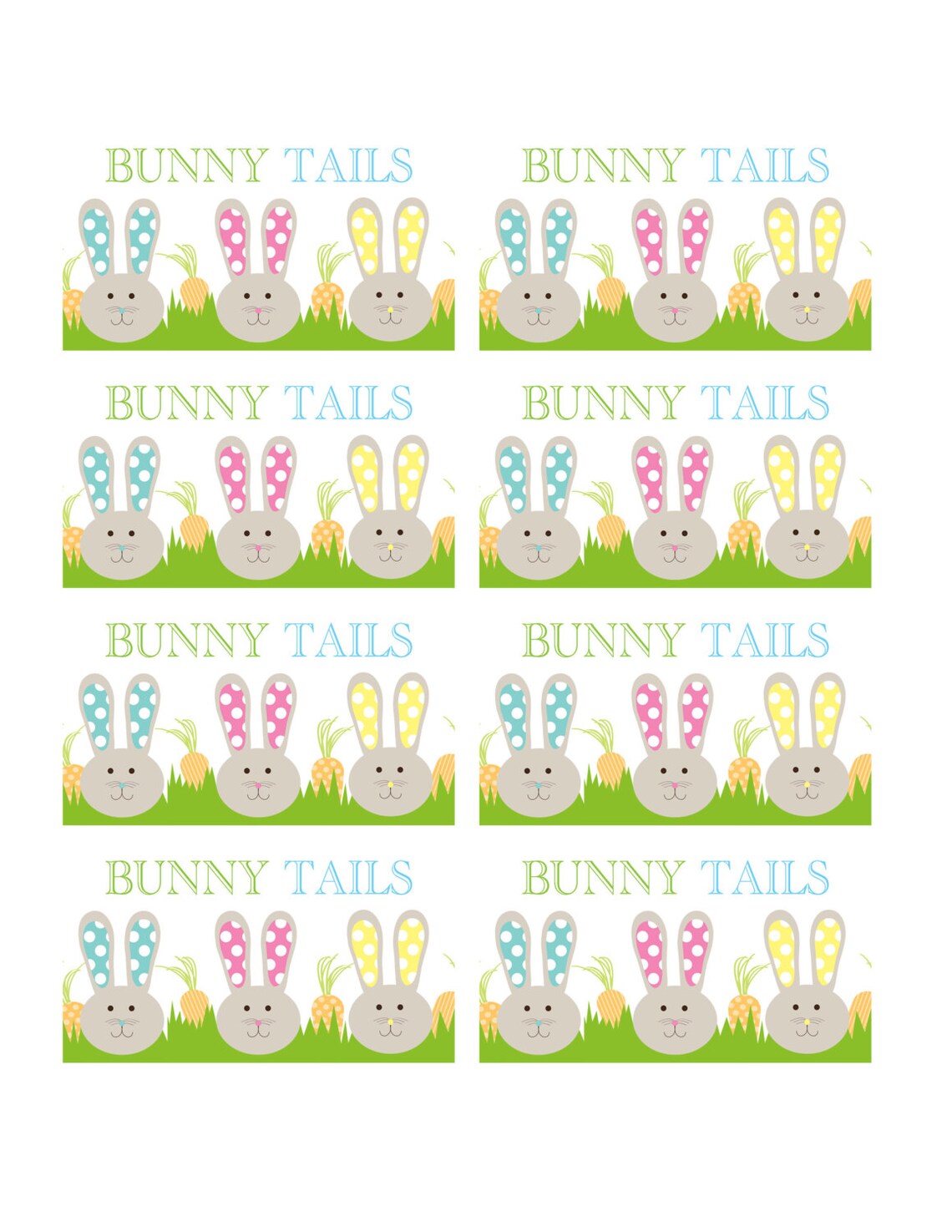Instant Download - BUNNY TAILS Easter Tag or Card (PRINTABLE) for ...