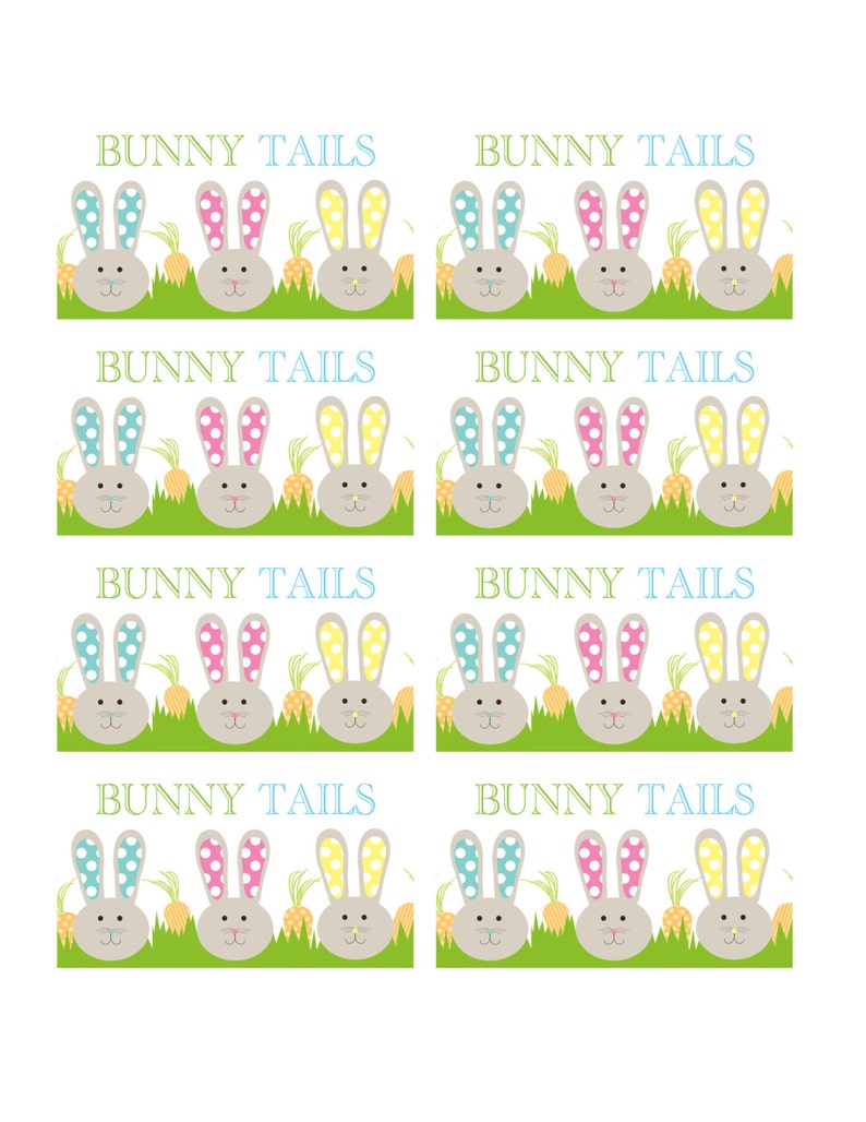 Instant Download - BUNNY TAILS Easter Tag or Card (PRINTABLE) for ...