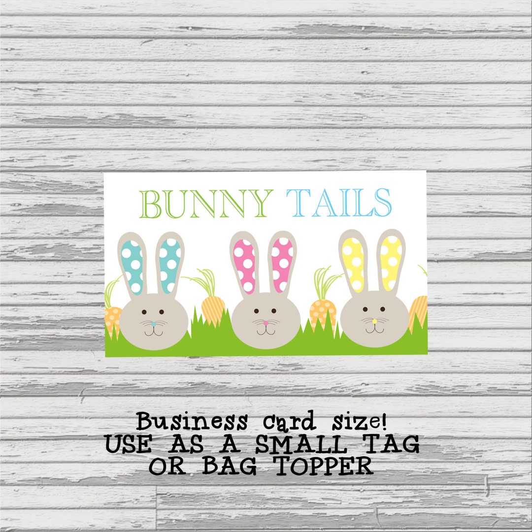 Instant Download - BUNNY TAILS Easter Tag or Card (PRINTABLE) for ...