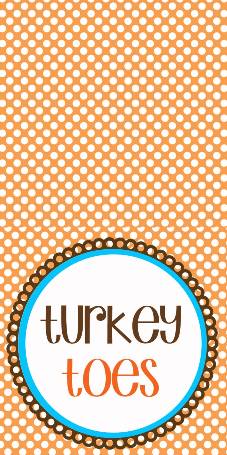 Instant Download TURKEY TOES Favor Bag Topper Thanksgiving Use With ...