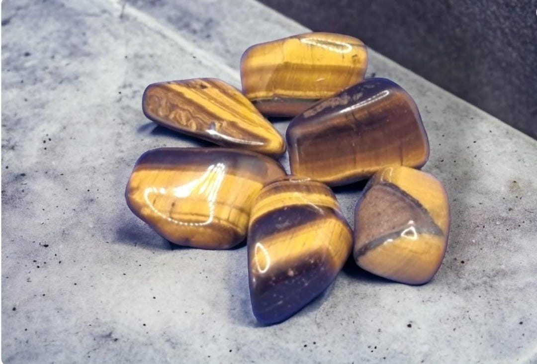 Polished Tigers Eye Tumbled Stones: Chakra Healing Crystals - Etsy