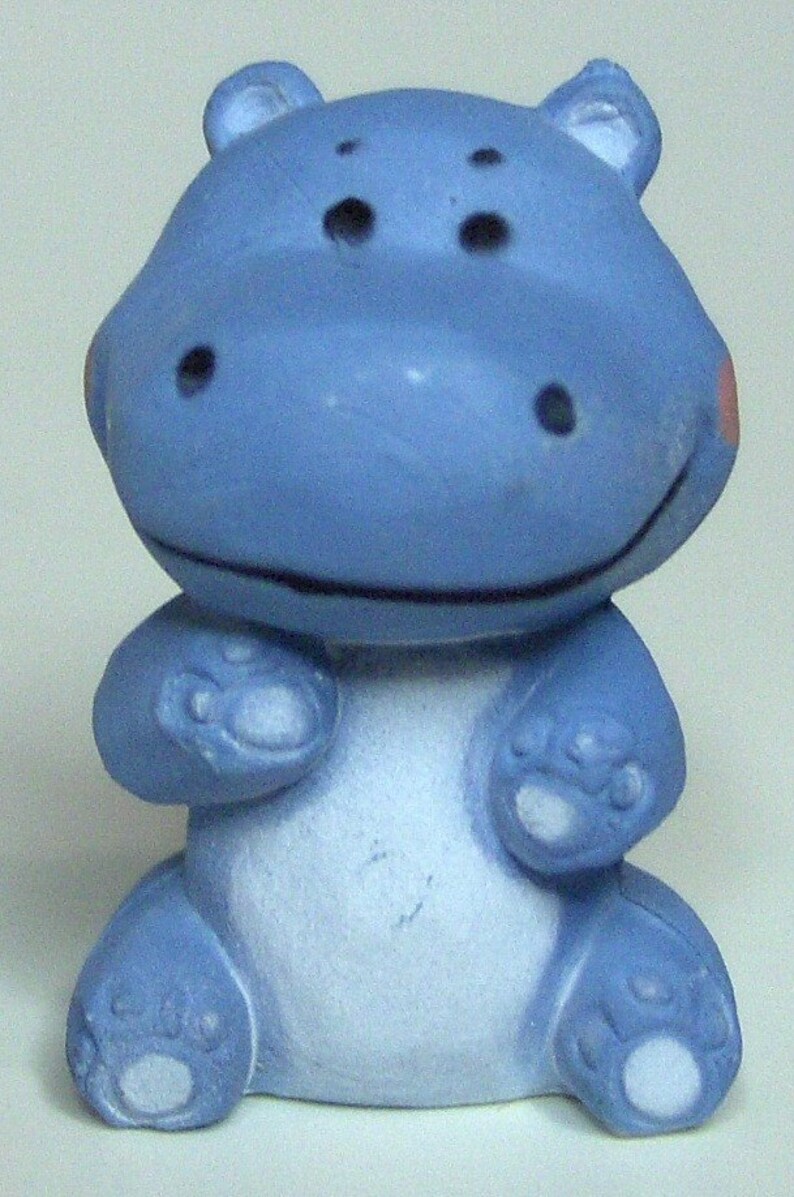 Vintage Hand Painted Plastic Hippo - Etsy