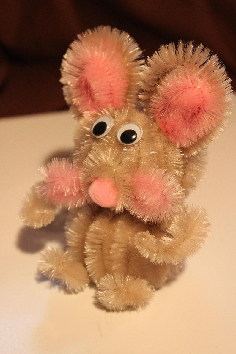 Chenille Mouse - Beige - Etsy