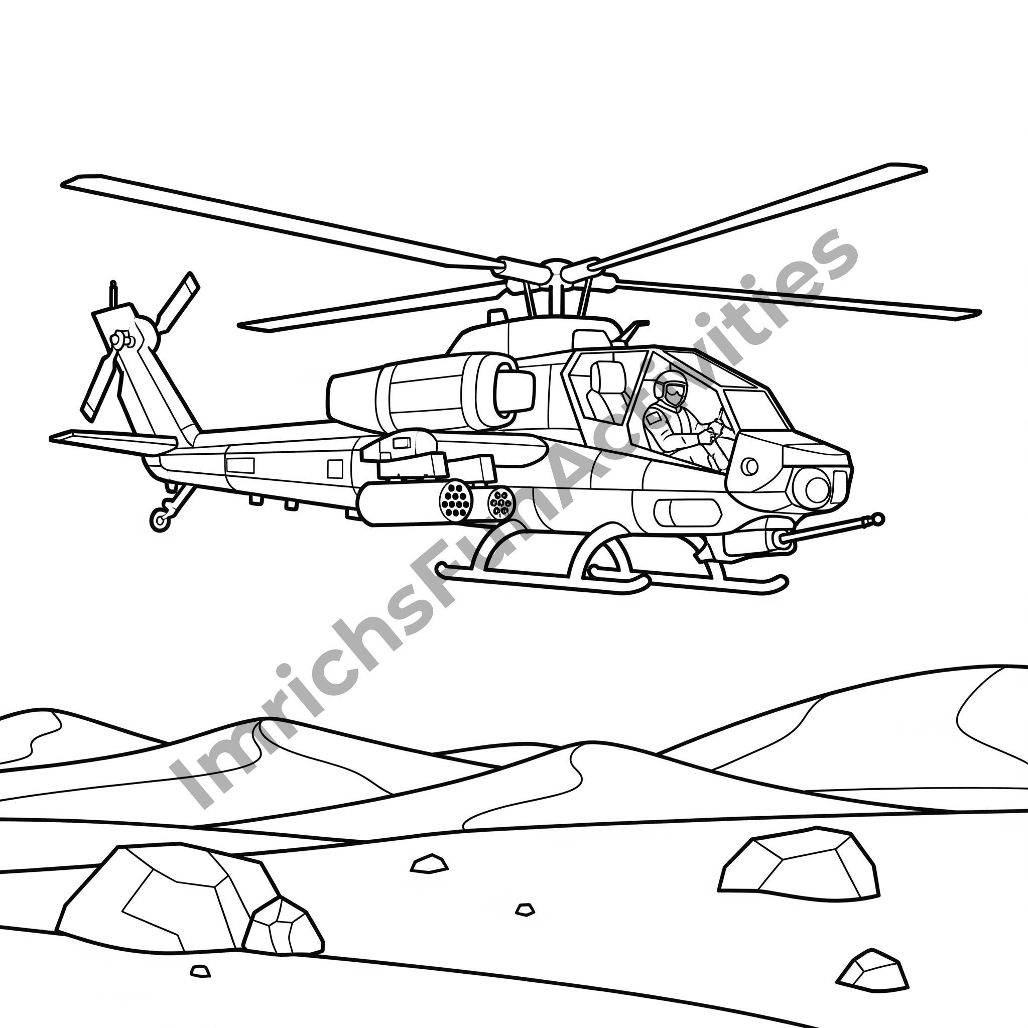 Printable Helicopter Coloring Pages for Kids: Military Aircraft ...