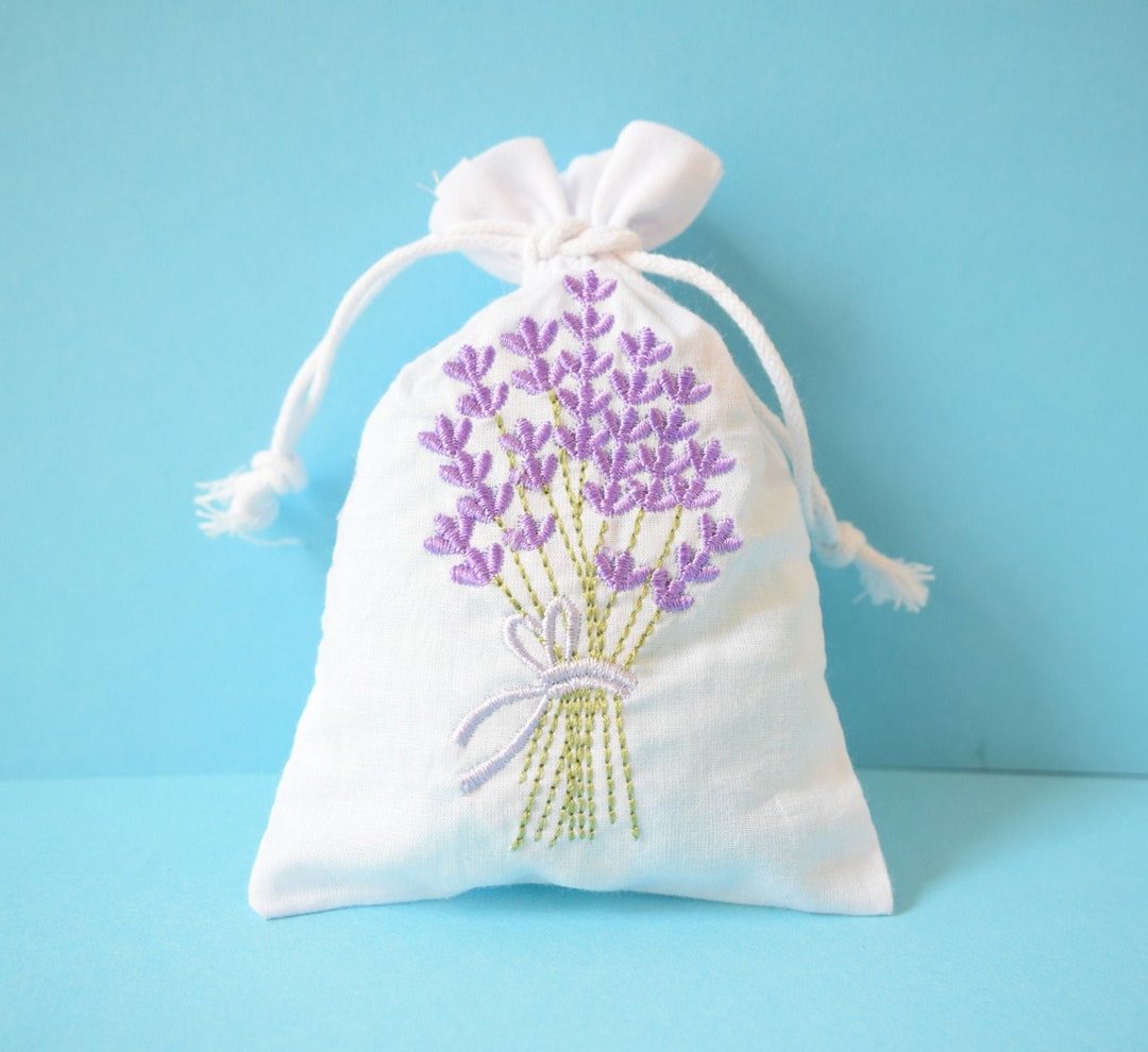 Embroidered Lavender Sachets 3-pack: Fragrant Cotton Gift Bags - Etsy