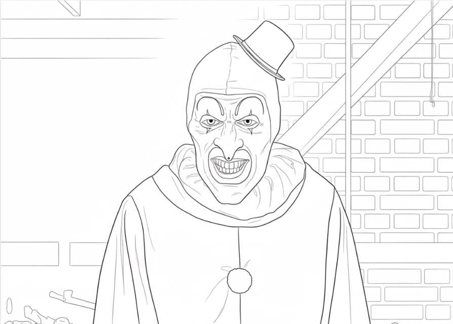 Horror Movie Clown Coloring Pages | Slasher Film Fan Art Printable PDF ...