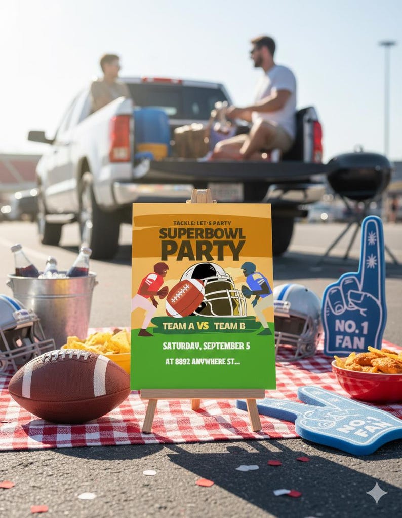 Editable Football Party Invitation Template | Championship Game Day ...