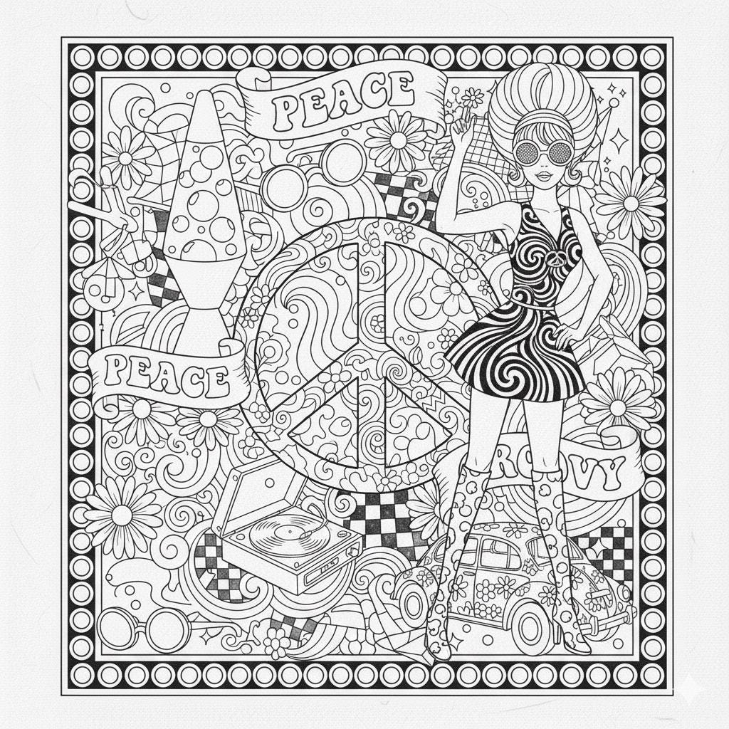 Decades Coloring Pages - Etsy