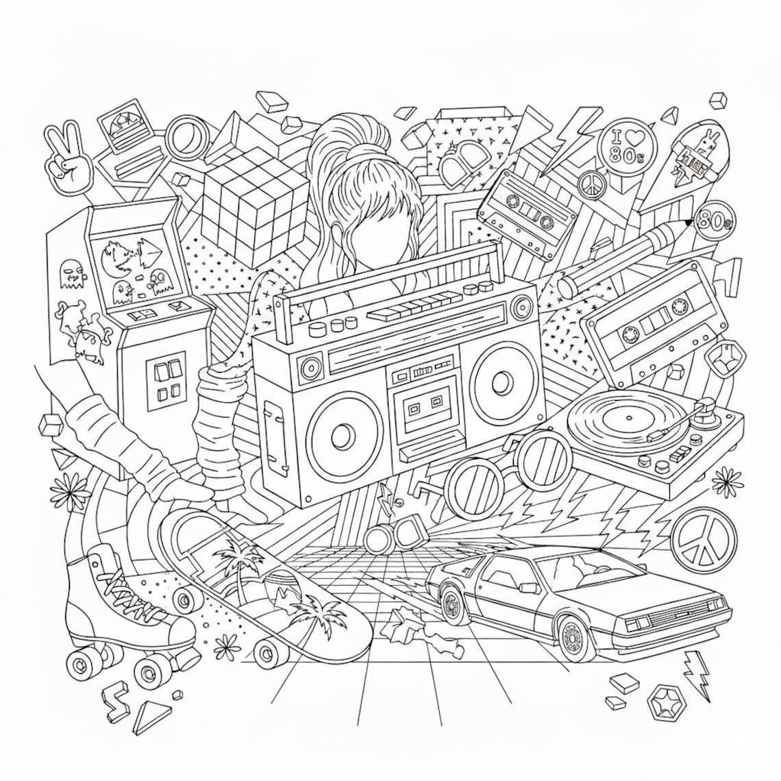 Decades Coloring Pages - Etsy