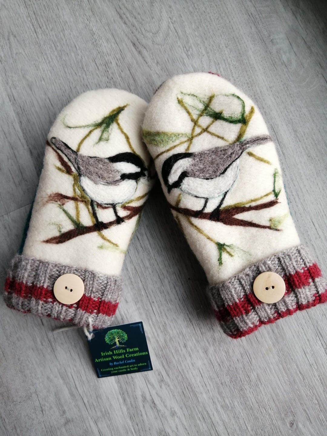 Ex-large Handmade Wool Fleece Lined Mittens - Etsy