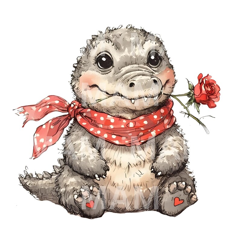Valentine Watercolor Animals Clipart | Baby Nursery Decor (12 Pngs) - Etsy