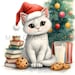 Christmas Cat Clipart Bundle: Watercolor Kitten Illustrations (digital ...