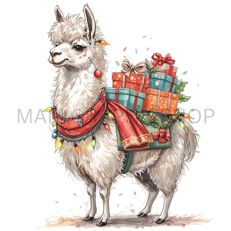 Christmas Llama - Etsy